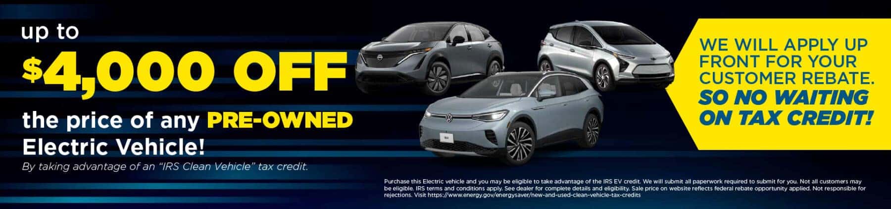 Take Advantage of a Used EV Tax Credit! Shop Used EVs Near Boston!